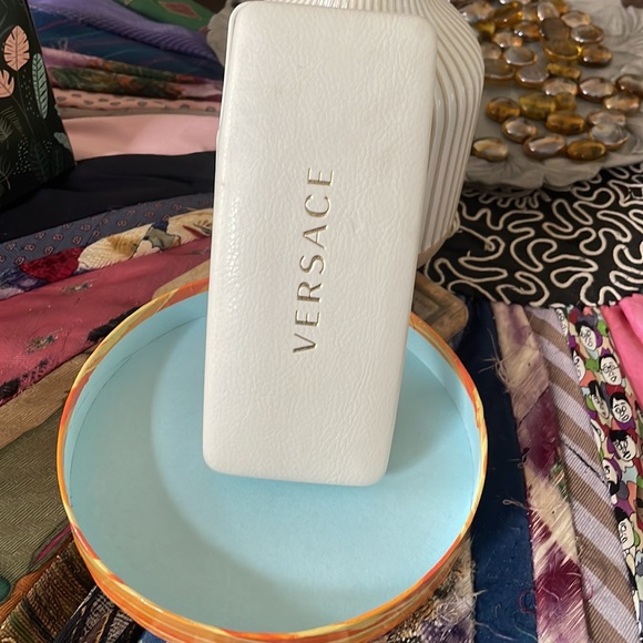 Versace | Accessories | Versace Sunglasses Case White Leather | Poshmark